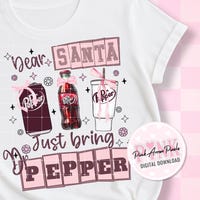 Retro Dr. Pepper Santa PNG, Peace Love Christmas Soda Lover Sublimation ...