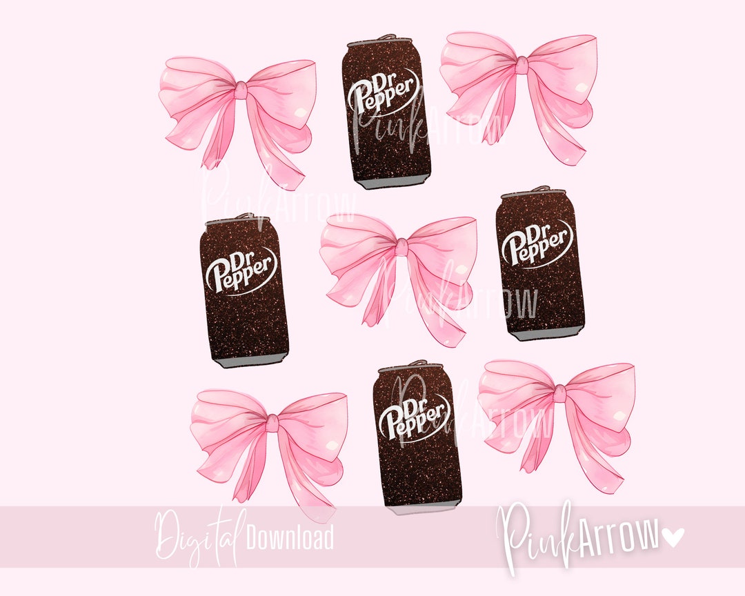 Pink Bow Dr Pepper Png Dr Pepper Coquette Sublimation Dtf Image Glitter Digital Download Etsy