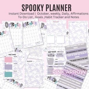 Spooky Ghost Printable Planner Set: Halloween Planner (digital Download ...