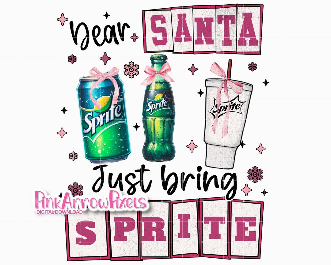 Dear Santa Just Bring Sprite I Retro Christmas Design I Sprite Coquette ...