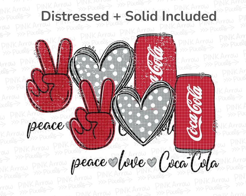 Peace Love Cola PNG • Retro Soda Can Doodle • Digital Download - Etsy