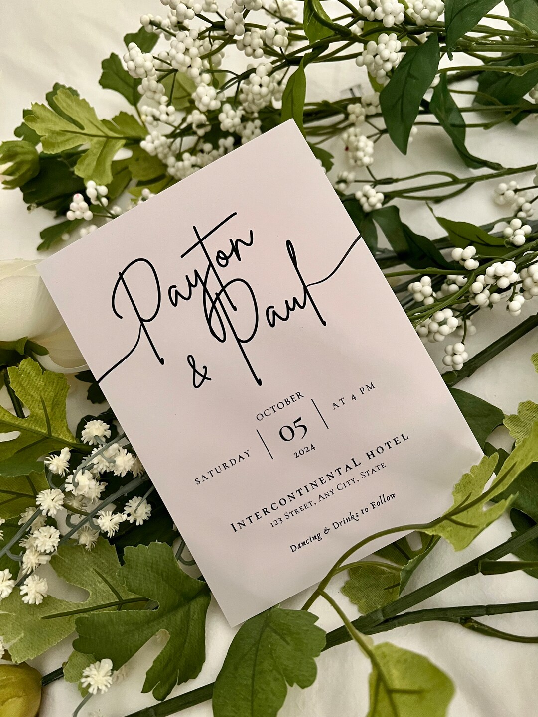 Minimalist Wedding Invitation, Wedding Invitation, Minimalist Wedding ...