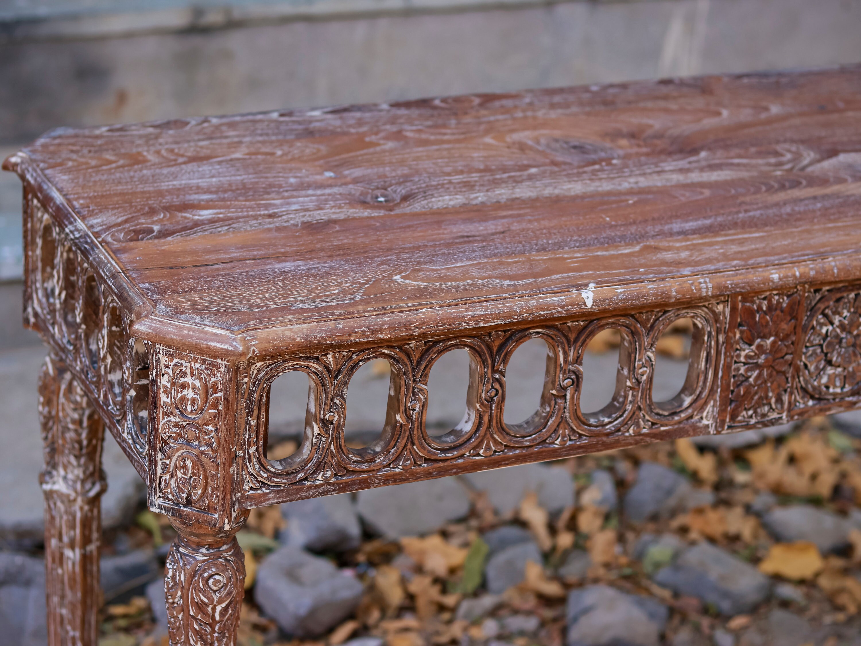 Handcrafted Wooden Rustic Console Table: A Perfect Blend of Style and ...