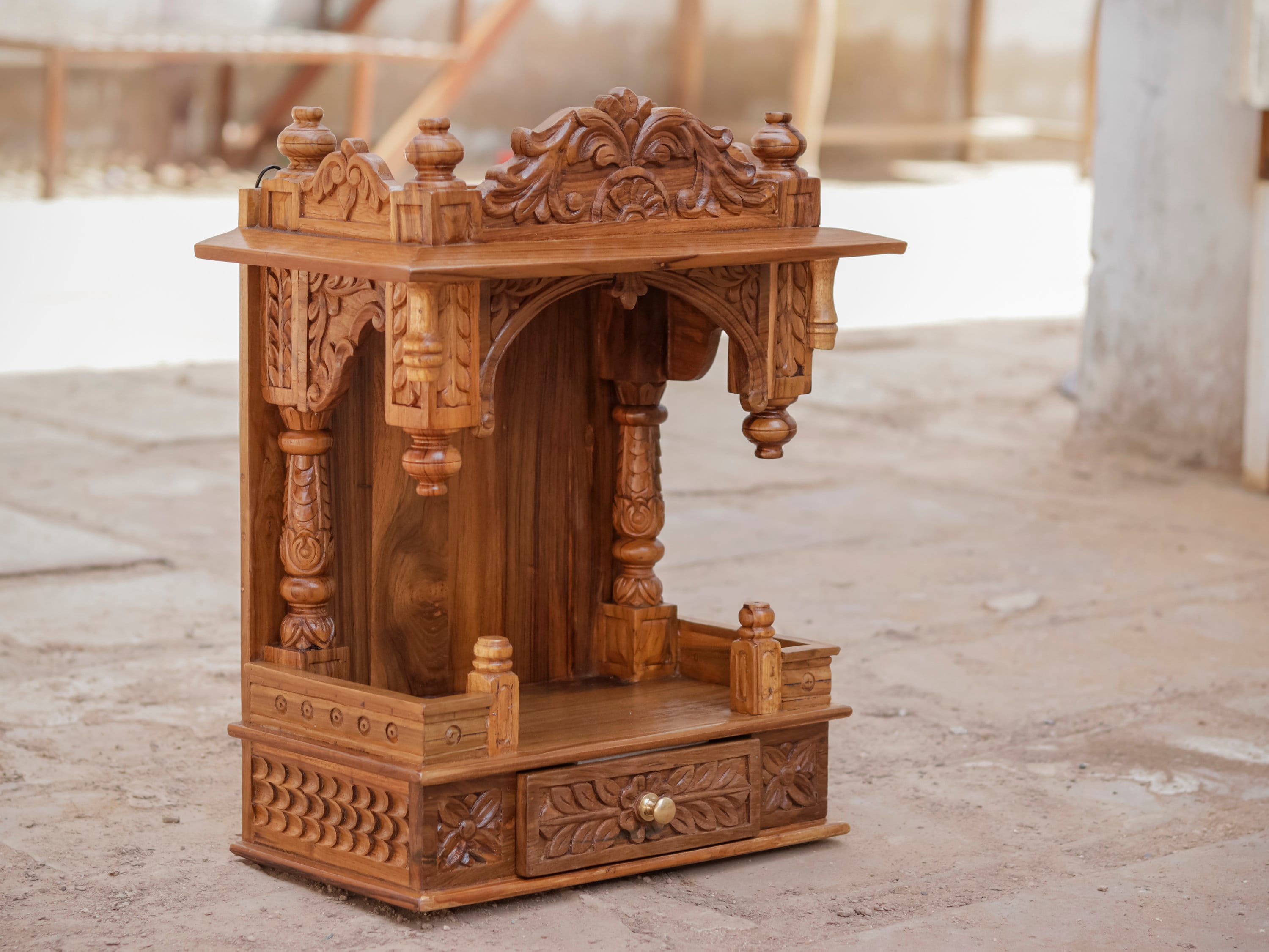 Vintage Style Natural Teak Finish Premium Hand Carved Unique Wall ...