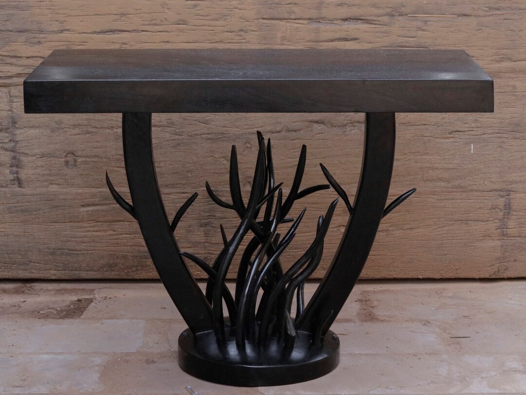 Luxurious Black Root Craft Console Table - Elegant, Handcrafted Organic ...