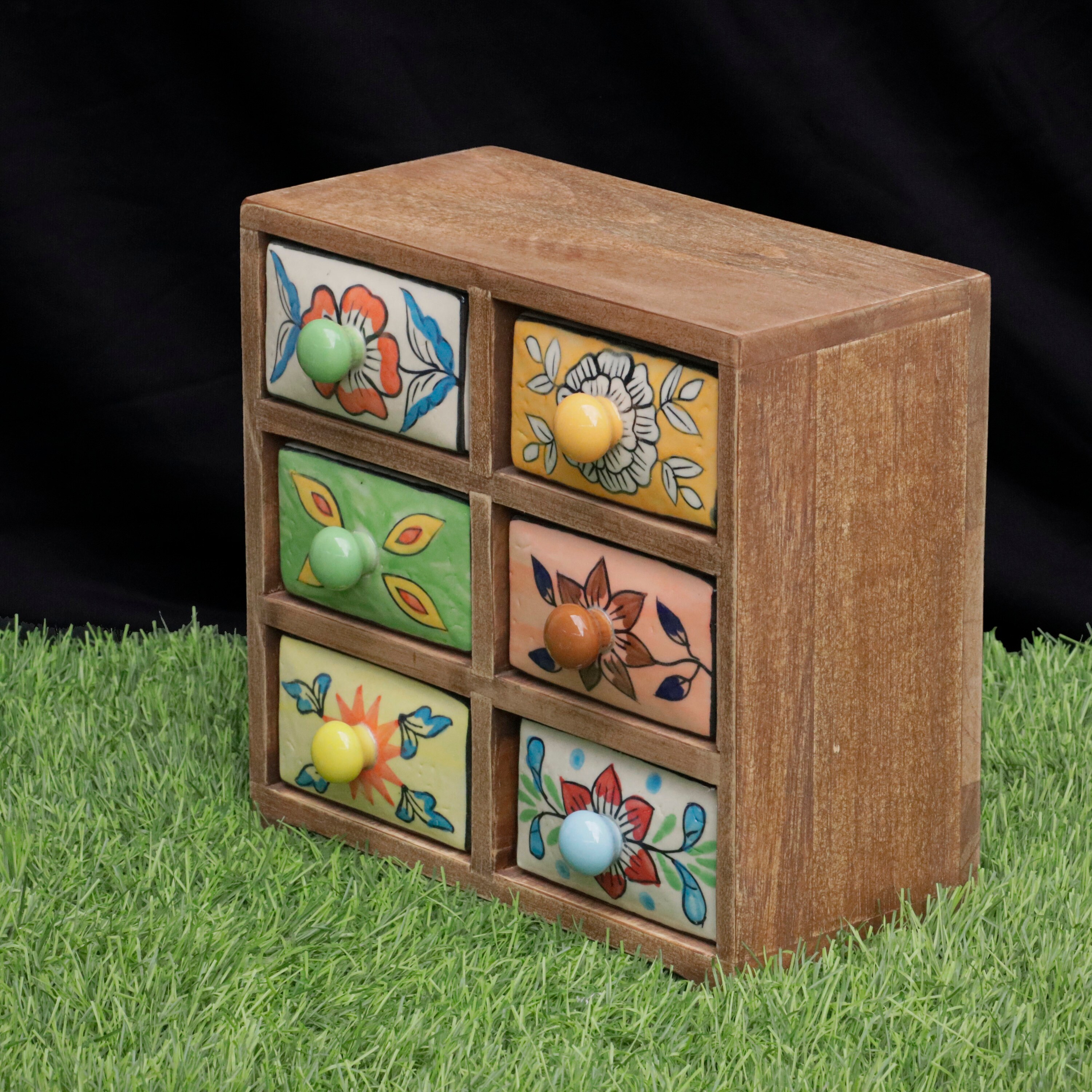 Rustic Finish Ceramic Drawer Design for Spices, Trinkets, Jewelry ...