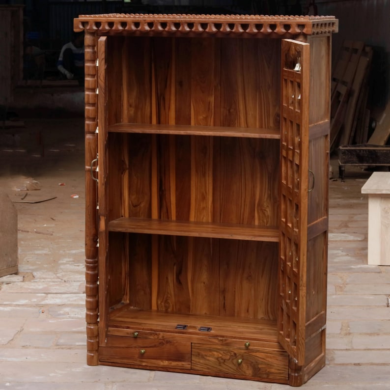 Handcrafted Indian Hindu Pooja Room Style Temple With Brass Bell Door ...