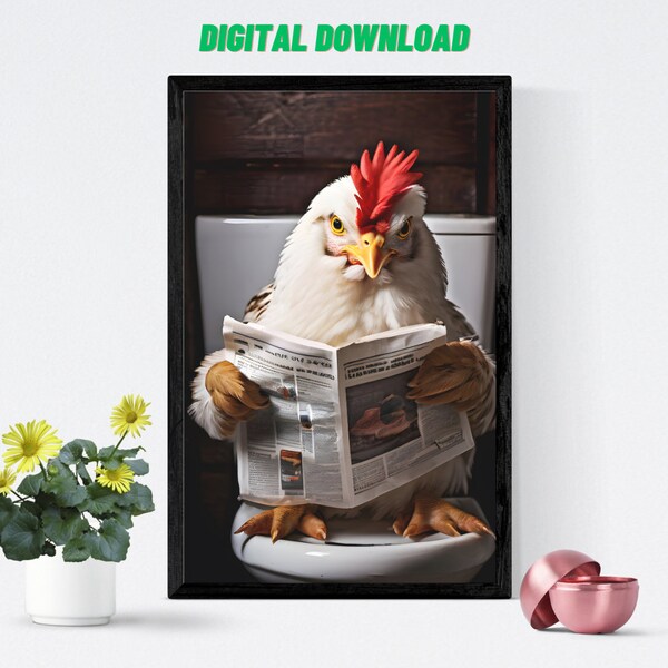 Chicken on a Toilet - Etsy