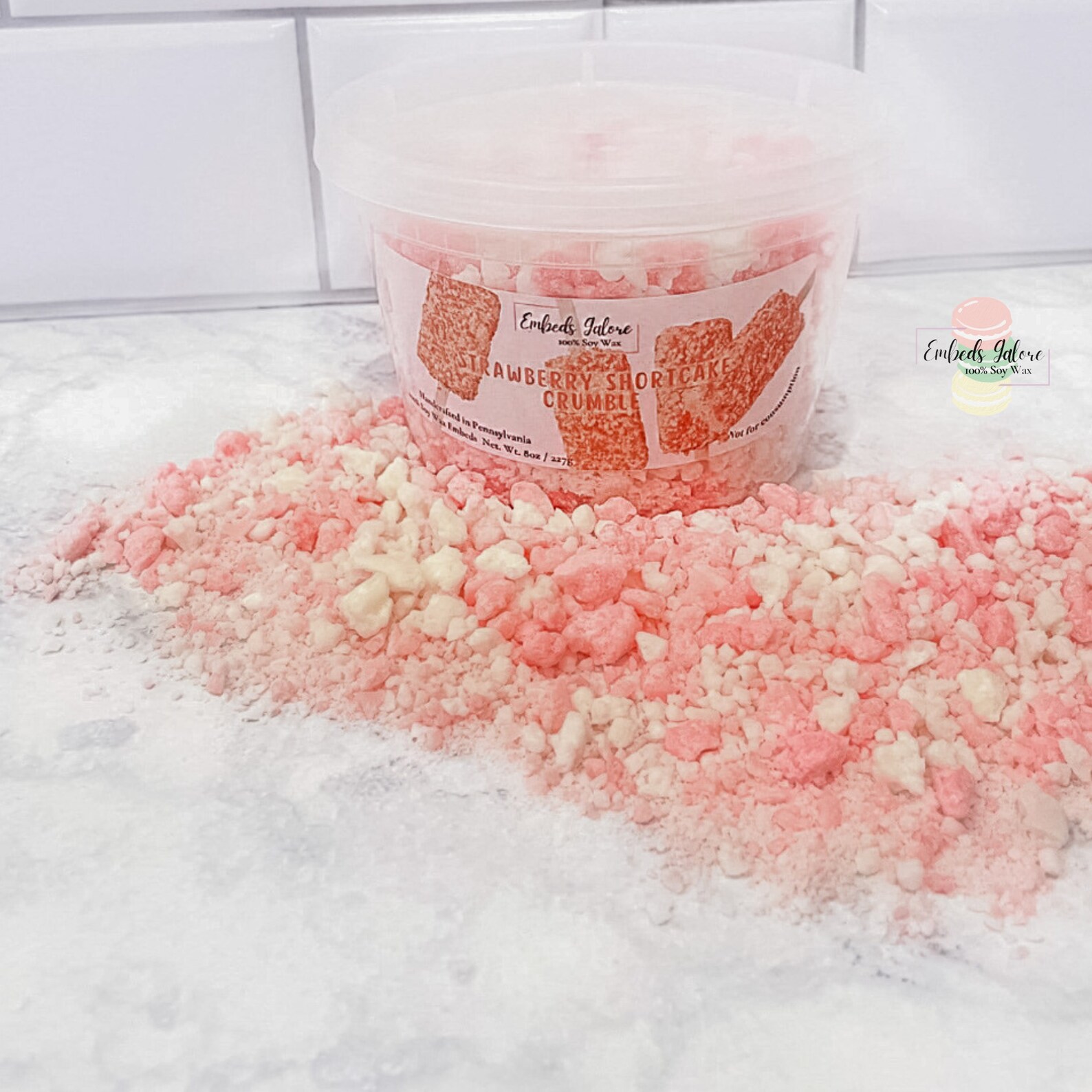 Wax Strawberry Shortcake Crumble Realistic Wax Melts Candle Embeds ...