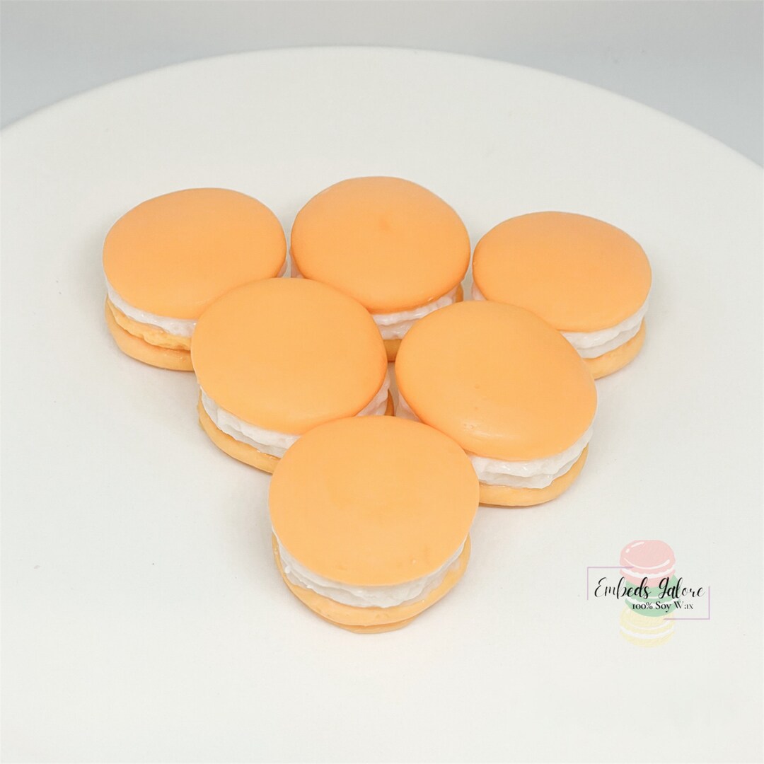 Peach Macaron Wax Melts Realistic Wax Melts Dessert Candle Embeds Fake ...