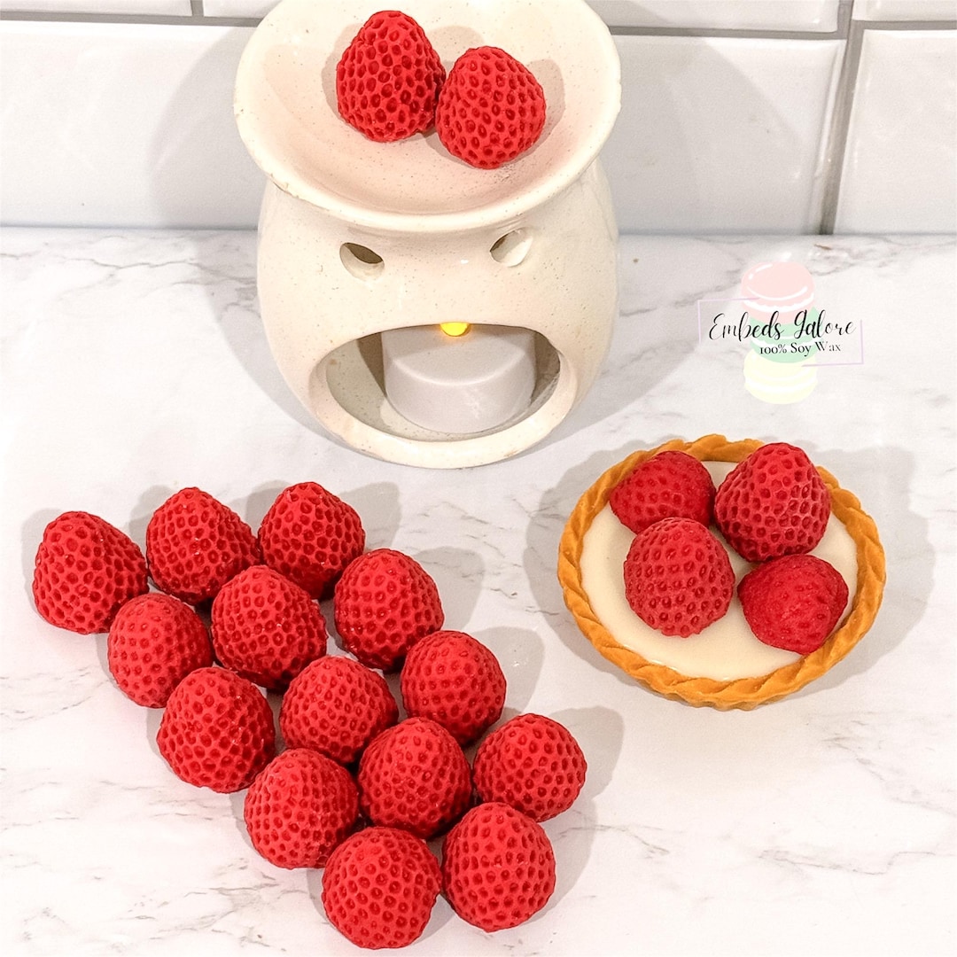 Strawberry Wax Melts | Realistic Wax Melts | Dessert Candle Embeds ...