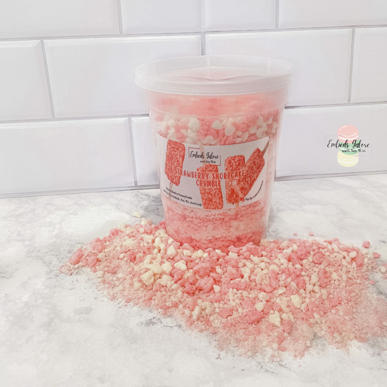 Wax Strawberry Shortcake Crumble Realistic Wax Melts Candle Embeds ...
