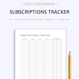 Subscriptions Tracker | Subscription Planner | Subscription Overview ...