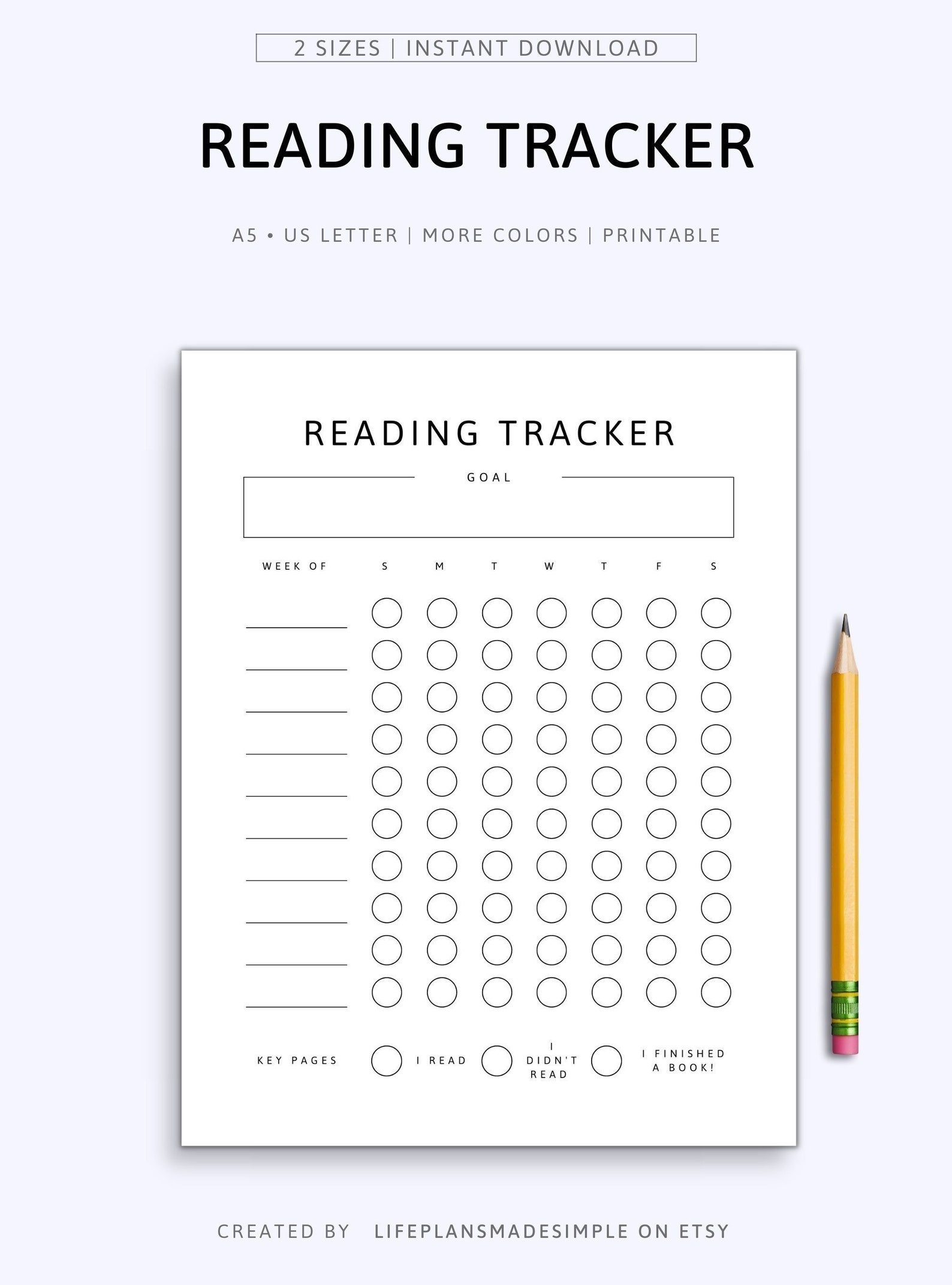 Printable Reading Tracker | Goal Reading Log | 10 Week Reading Tracker ...