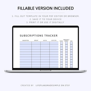 Subscriptions Tracker | Subscription Planner | Subscription Overview ...