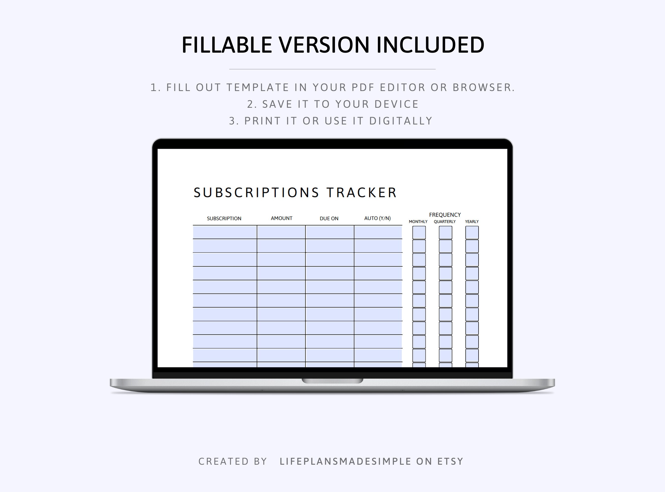 Subscriptions Tracker | Subscription Planner | Subscription Overview ...