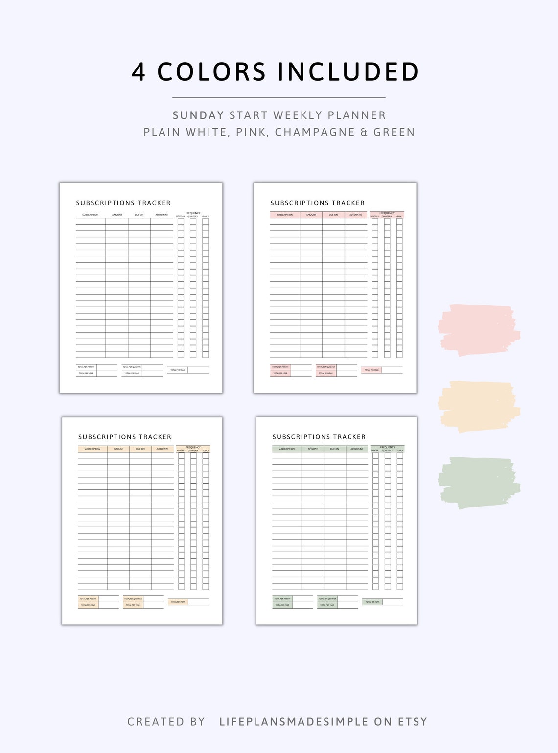 Subscriptions Tracker | Subscription Planner | Subscription Overview ...
