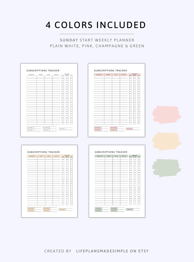 Subscriptions Tracker | Subscription Planner | Subscription Overview ...