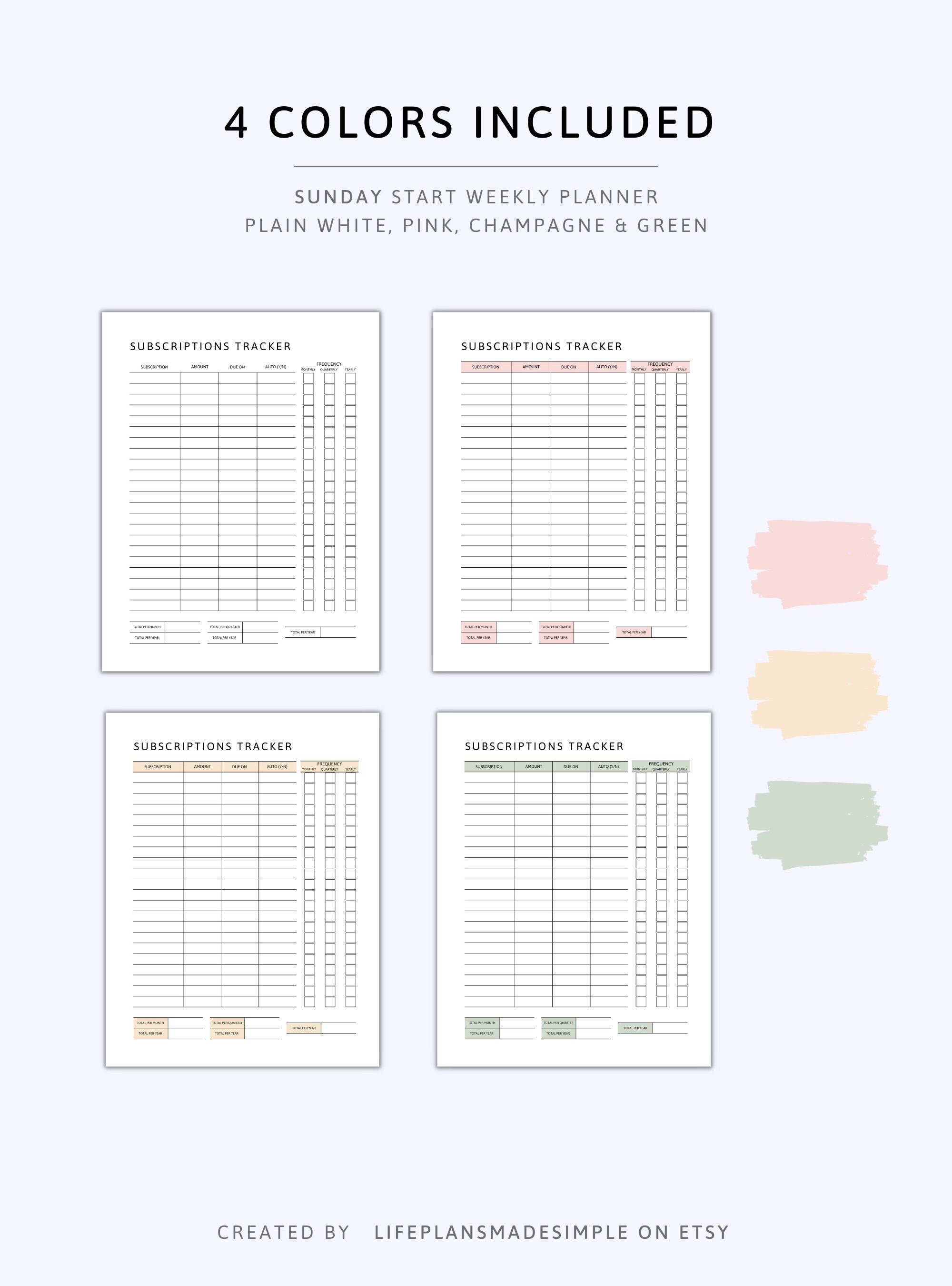 Subscriptions Tracker | Subscription Planner | Subscription Overview ...