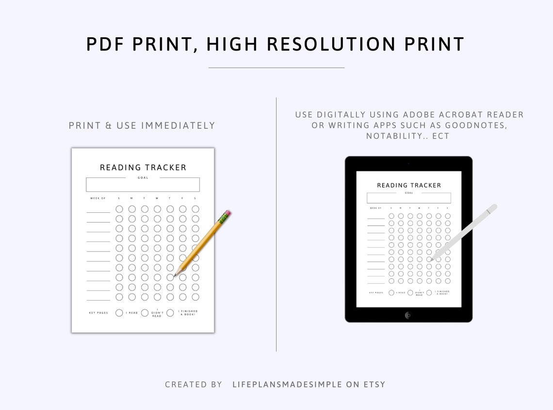 Printable Reading Tracker | Goal Reading Log | 10 Week Reading Tracker ...