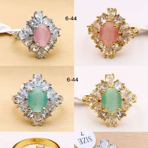 Beautiful Punjabi Indian Pakistani Rings/ Zircon Stone Statement Rings ...