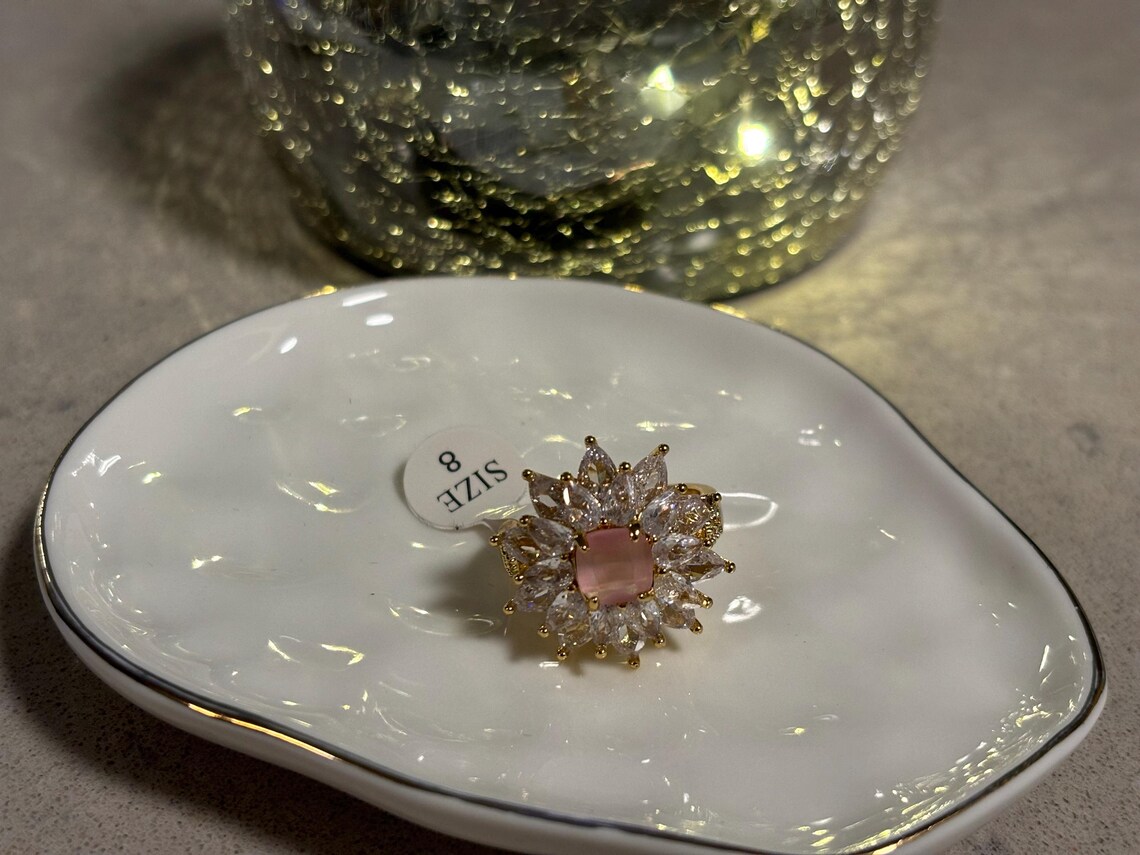 Beautiful Punjabi Indian Pakistani Rings/ Zircon Stone Statement Rings ...