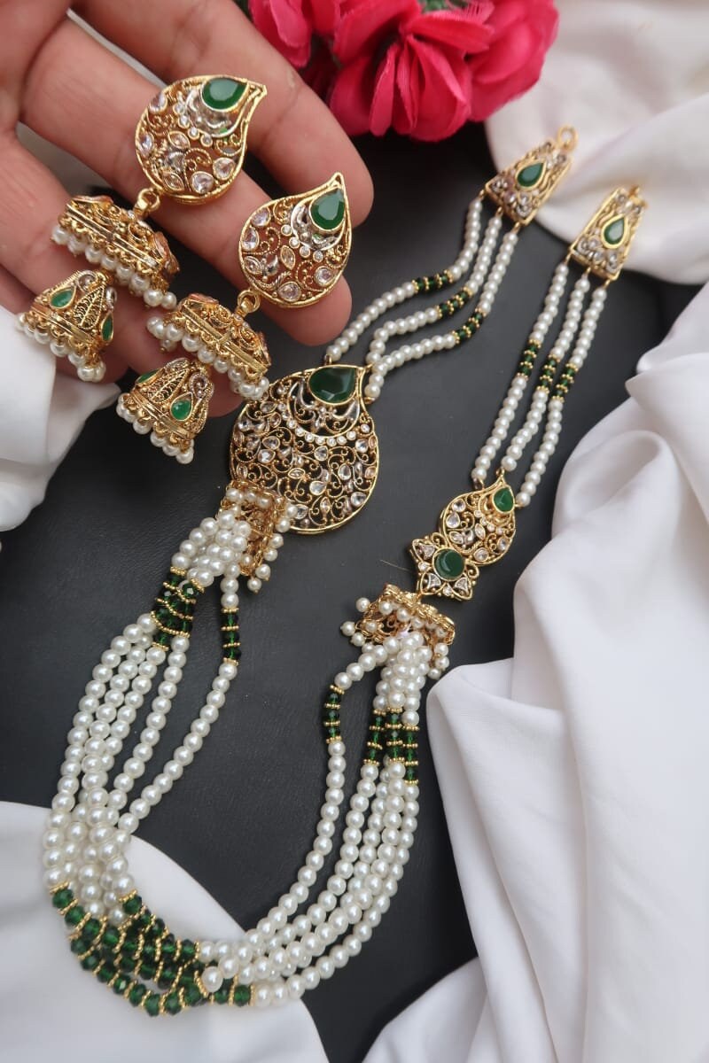 Pearl Maala Rani Haar Set/ Pakistani Jewelry Set/ Indian Pakistani ...