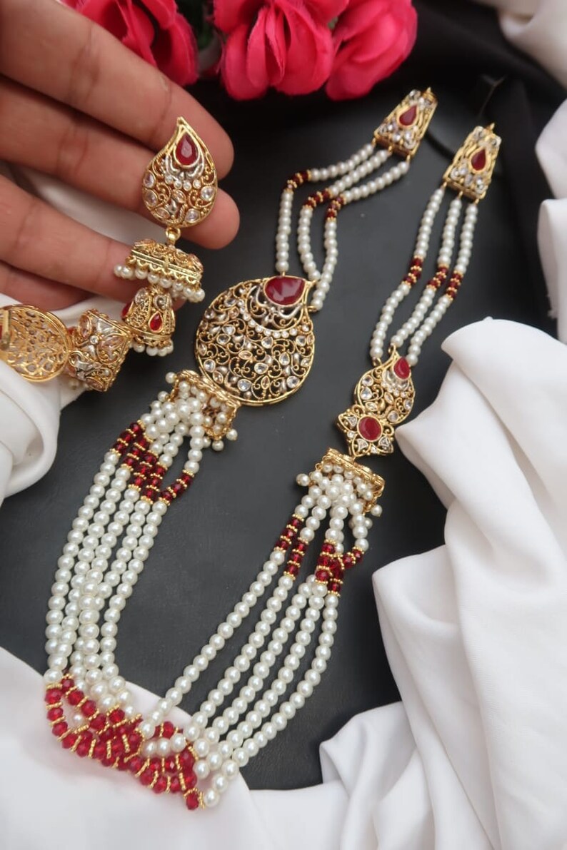 Pearl Maala Rani Haar Set/ Pakistani Jewelry Set/ Indian Pakistani ...