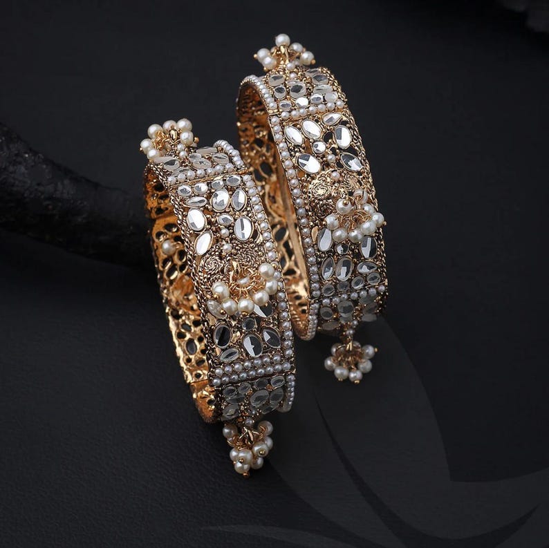 Sabyasachi Inspired Pakistani Indian Karra Kanghan/ Jadau Bangles ...