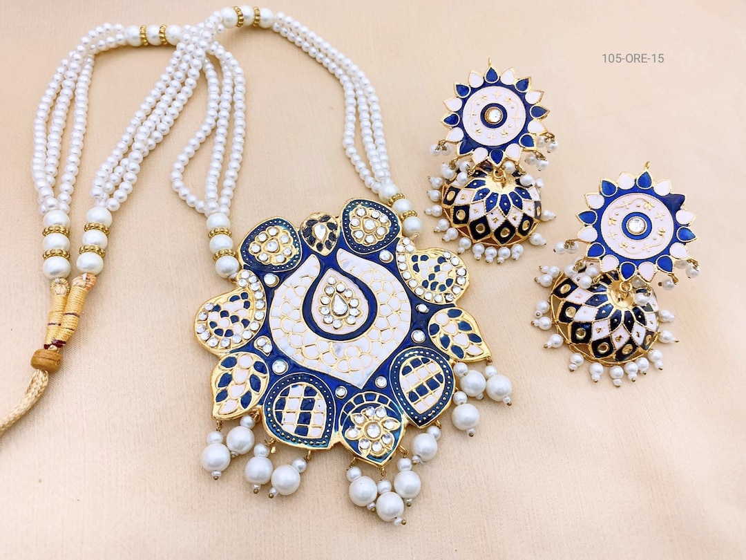 Meenakari Mala Set/ Pakistani Indian Jewelry/ Engagement Shaadi Wedding ...