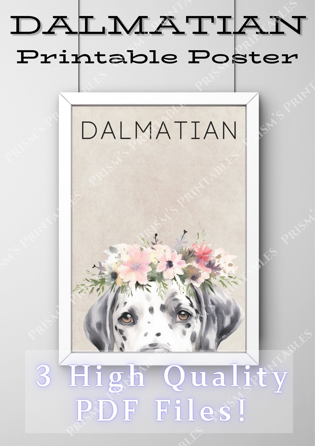 DALMATIAN Printable Poster Dalmatian Dog Animal Lover Digital Pet Owner ...