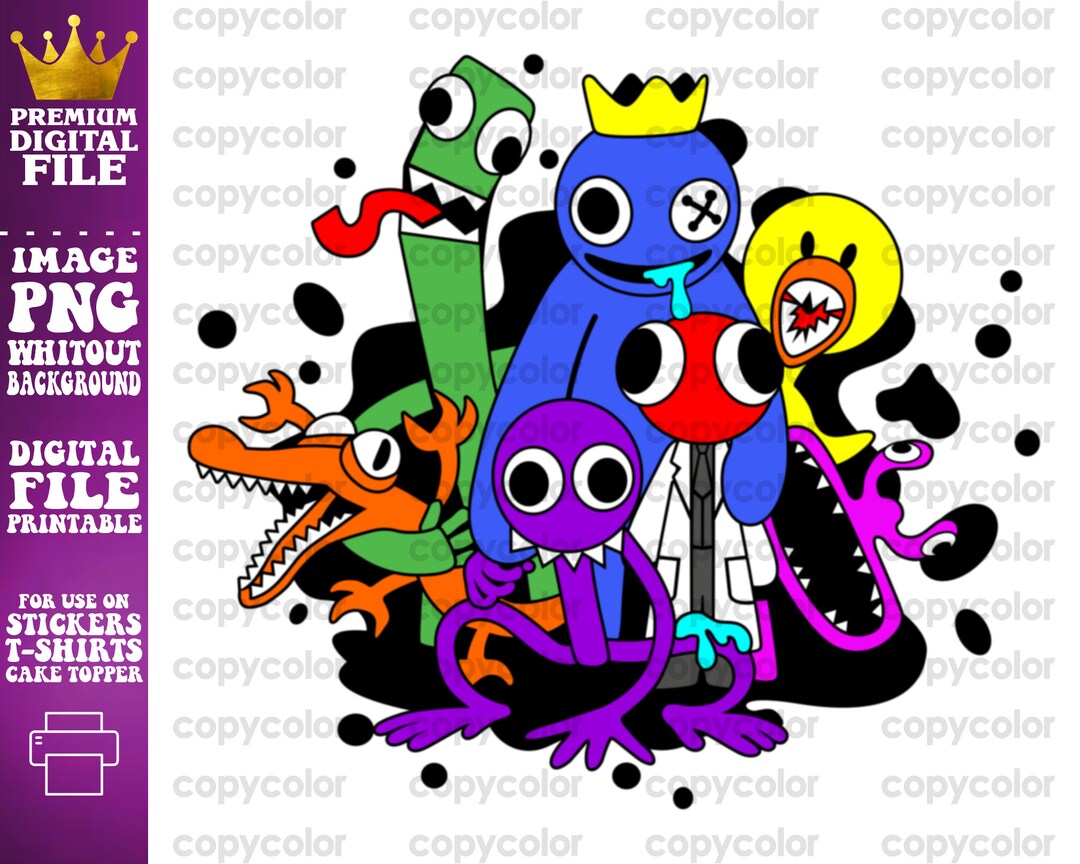 Rainbow Friends PNG Image Birthday PNG Digital File Printable - Etsy Canada