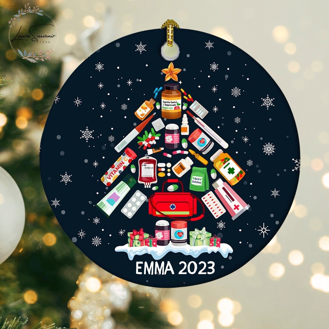Personalized Pharmacy Christmas Tree Ornament 2023 Pharmacist - Etsy