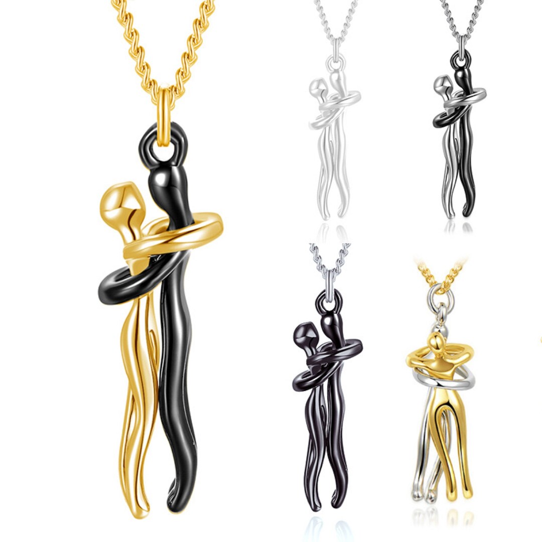 Hug Necklace Love Necklace Couple Hugging Necklace - Etsy