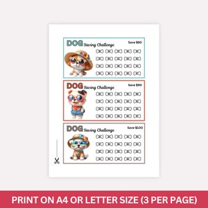 Dog Themed Savings Challenge Printable, Mini A6 Puppy Saving Challenges ...