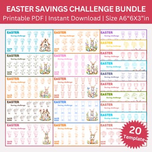 Easter Savings Challenge Printable, Mini A6 Low Income Easter Saving ...