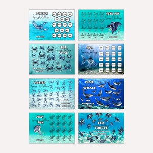 Sea Creature Savings Challenge Printable Bundle, Mini A6 Ocean Themed ...