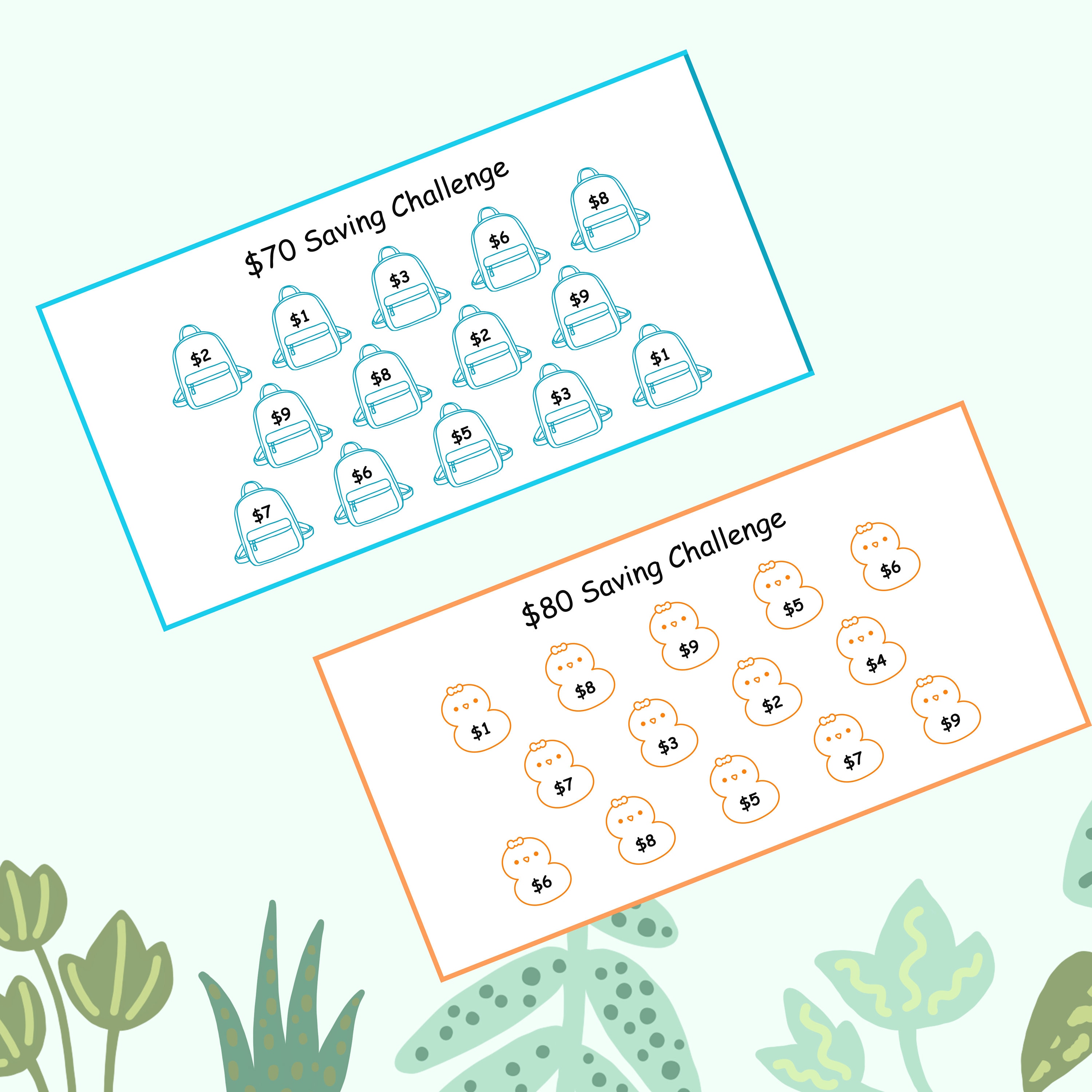 Kids Savings Challenge Printable Tracker, A6 Kids Mini Saving Challenge ...