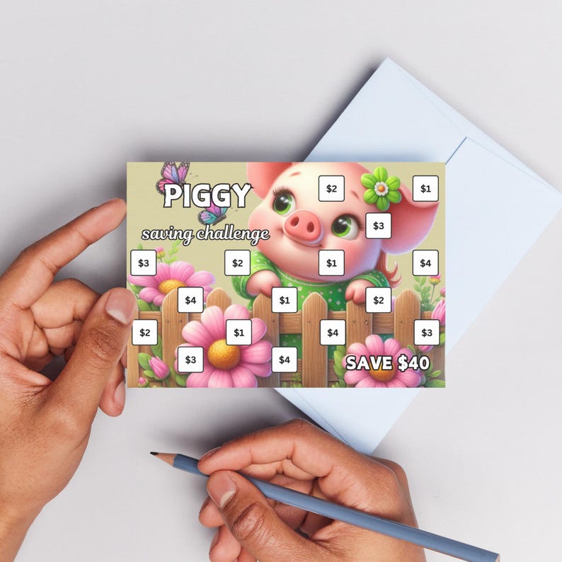 Piggy Savings Challenge Printable Bundle, Mini Low Income Piggy Bank ...