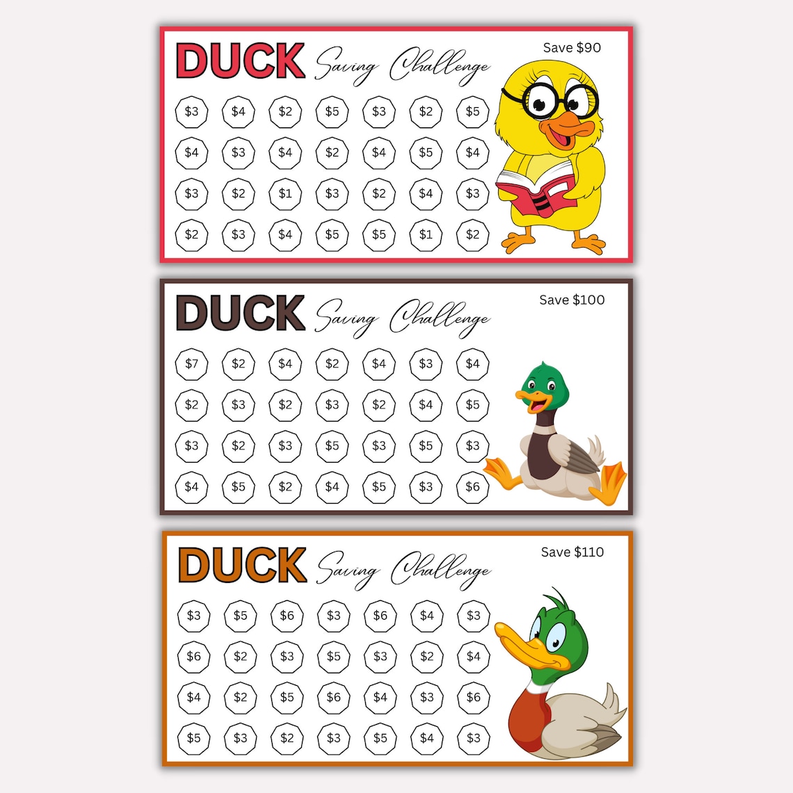 Duck Savings Challenge Printable, Get Your Mini A6 Ducks Saving ...