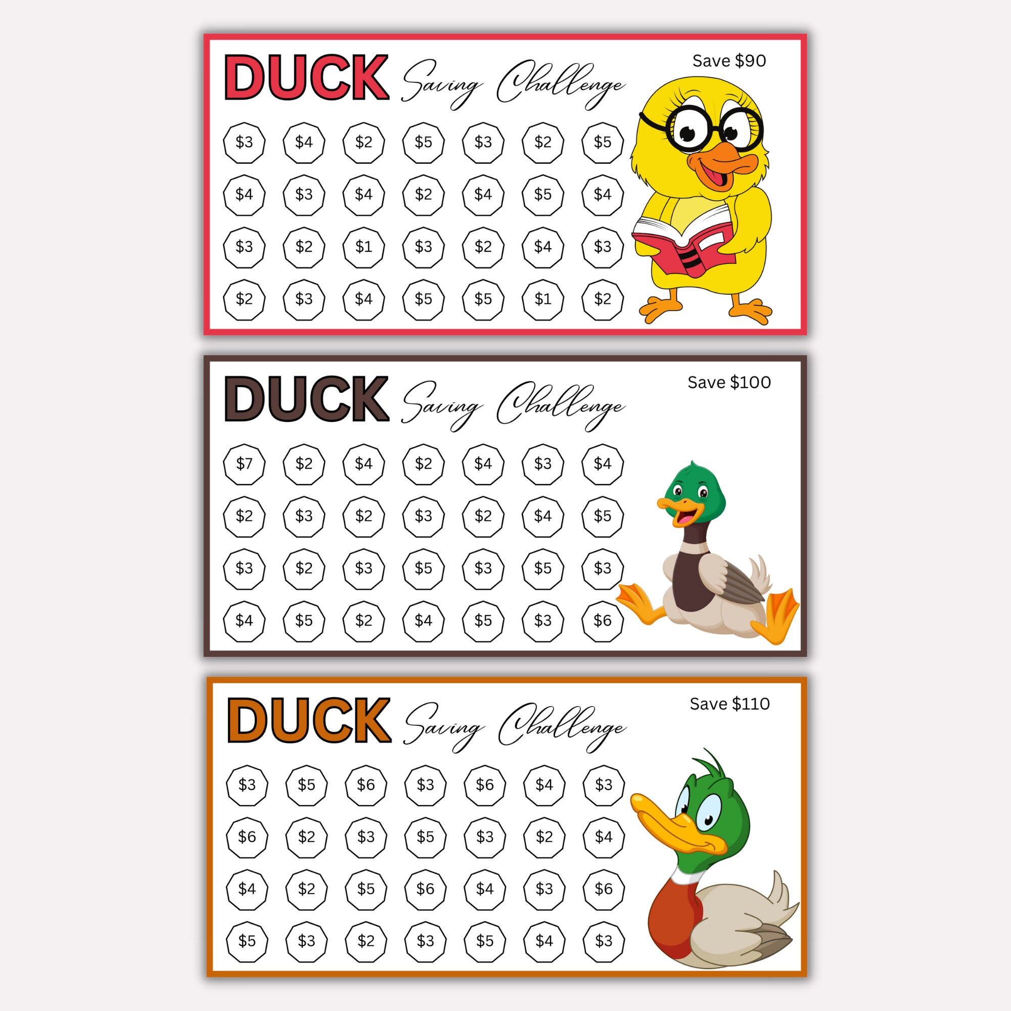Duck Savings Challenge Printable, Get Your Mini A6 Ducks Saving ...