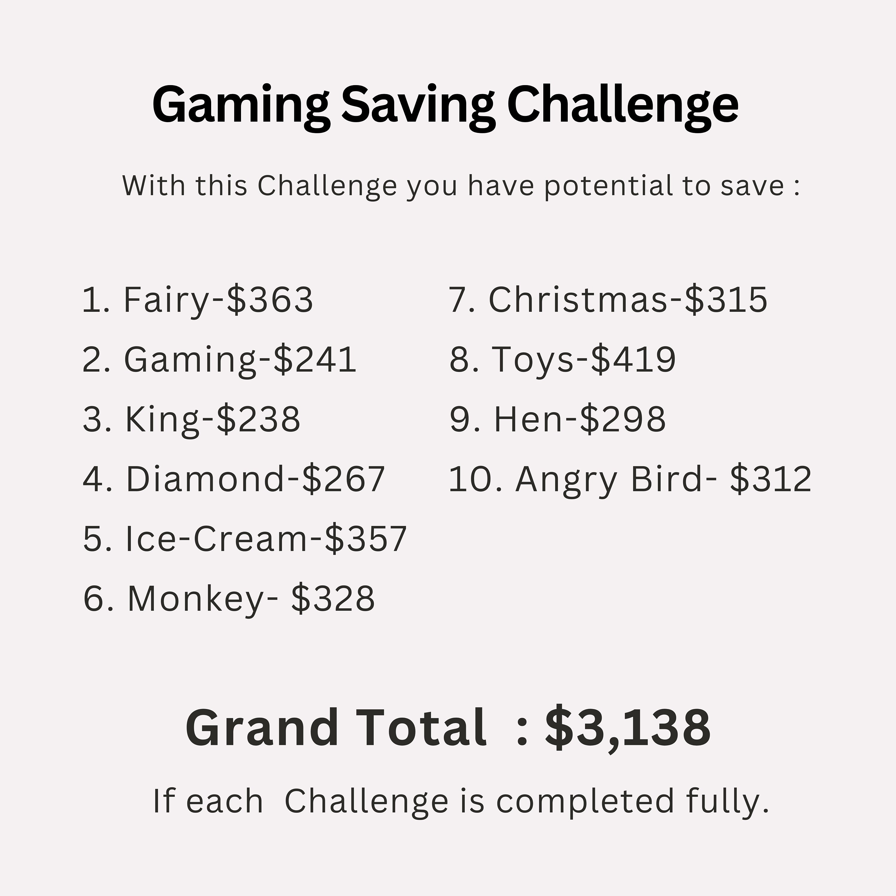 Kid Gaming Savings Challenge Printable Tracker, A6 Kids Mini Saving ...