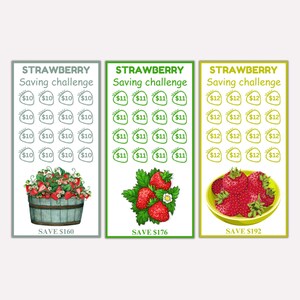Strawberry Savings Challenge Printable Bundle, Mini A6 Low Income ...
