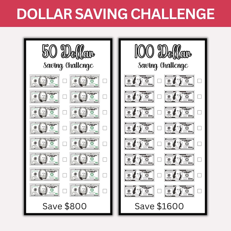 Mini US Dollar Savings Challenge Printable, A6 Low Income Saving ...