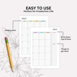 2024-2025 Monthly Lined Calendar Printable (digital Download) - Etsy
