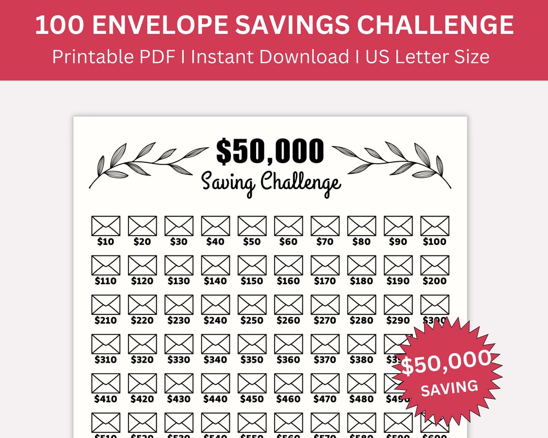 50k Saving Challenge Printable, 50000 Saving Challenges, Savings ...