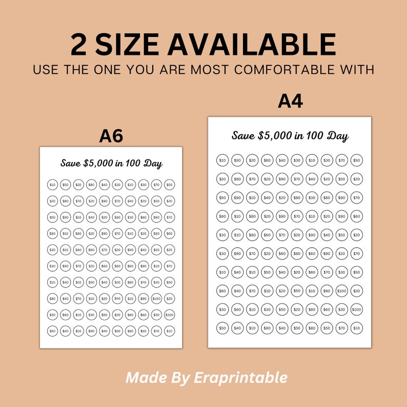 100 Envelope Saving Challenge Box Printable Template, Money Saving ...