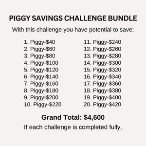 Piggy Savings Challenge Printable Bundle, Mini Low Income Piggy Bank ...