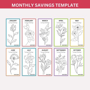 Ultimate Floral Coloring Savings Challenge Printable Bundle 40 Set, A6 ...