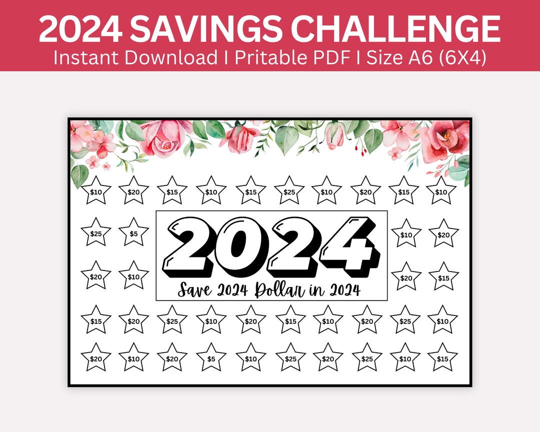 2024 Saving Challenge Printable 2024 Money Saving Tracker - Etsy Canada